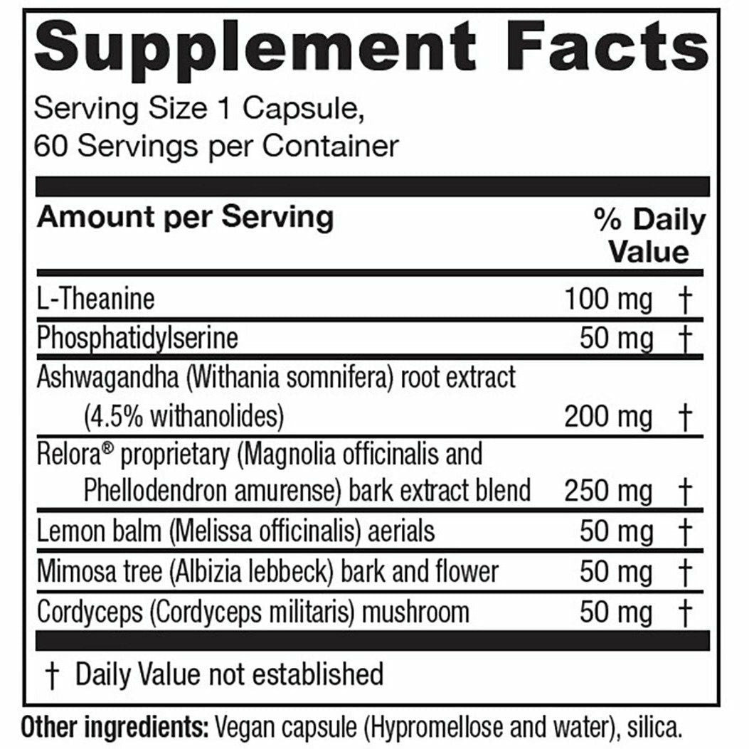 Cortisol Relief 60 vcaps by Vitanica - Clinical Nutrition Centers