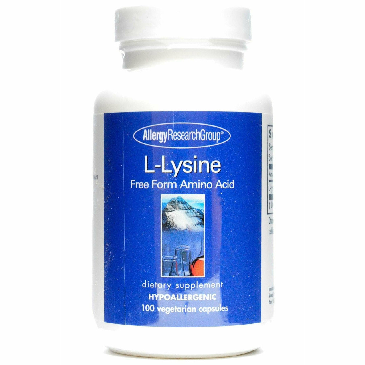 L-Lysine 500 mg 100 caps by Allergy Research Group - Clinical Nutrition ...