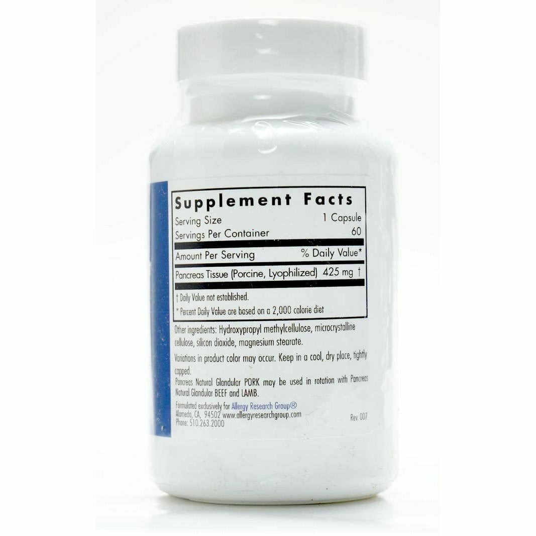 Pancreas Pork 425 mg 60 vcaps by Allergy Research Group - Clinical ...