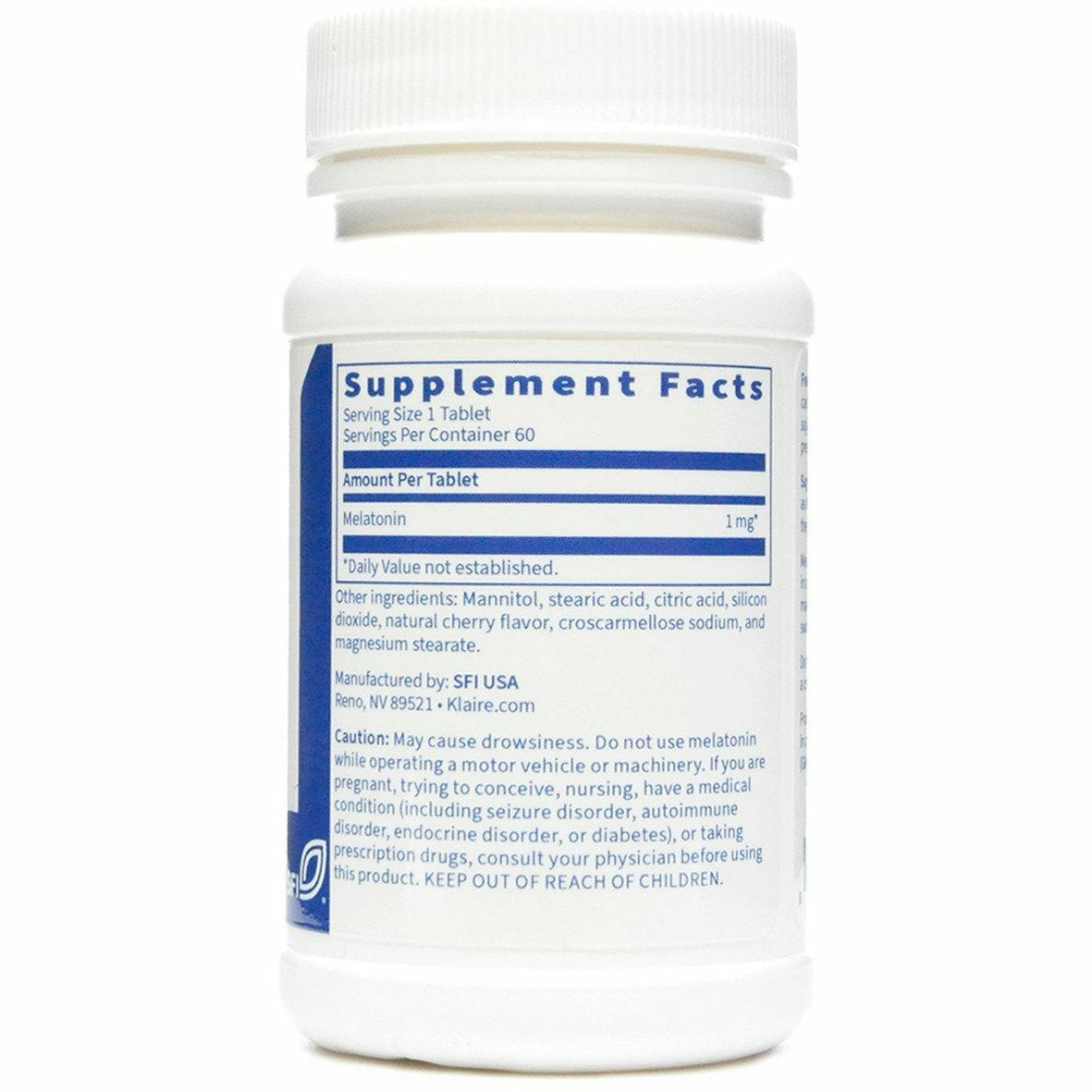 Melatonin Lozenge 1 mg 60 tabs By Klaire Labs - Clinical Nutrition Centers