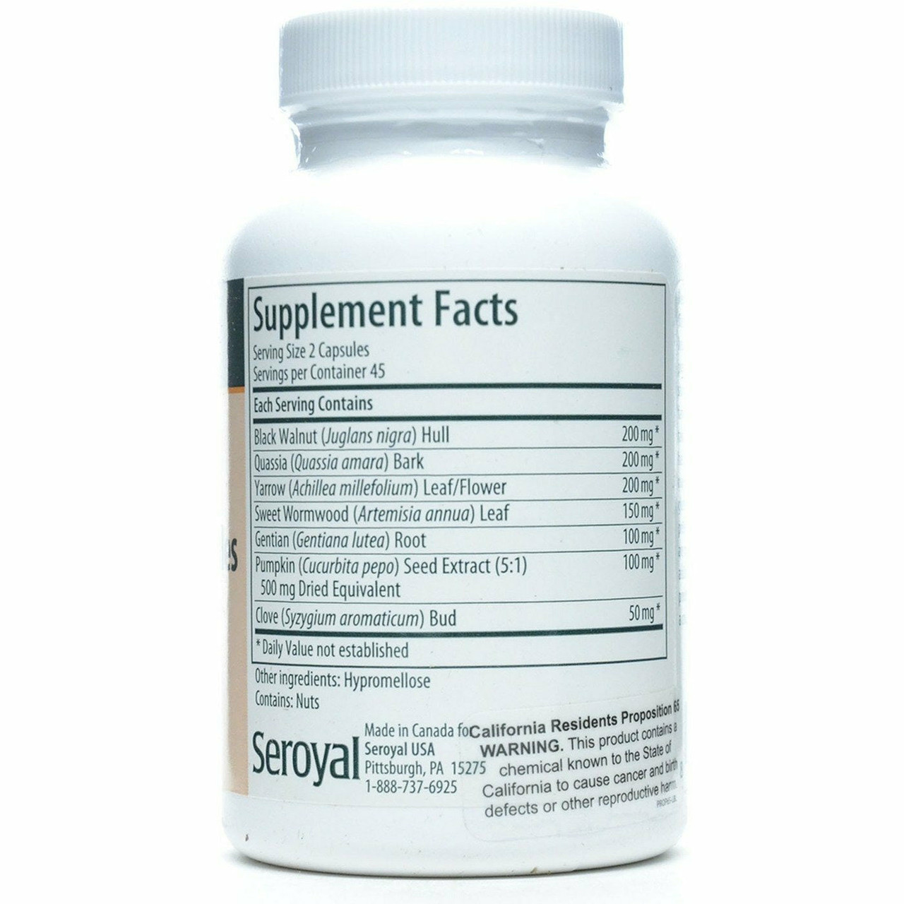 Black Walnut Capsules 90 vcaps by Seroyal Genestra - Clinical Nutrition ...