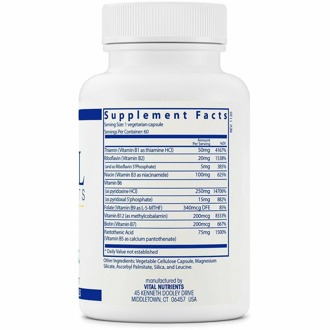 B6 + B Complex 60 caps by Vital Nutrients - Clinical Nutrition Centers