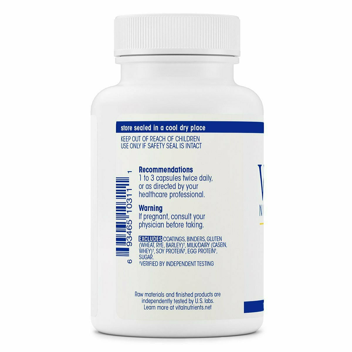 L-Lysine 500 mg 100 caps by Vital Nutrients - Clinical Nutrition Centers