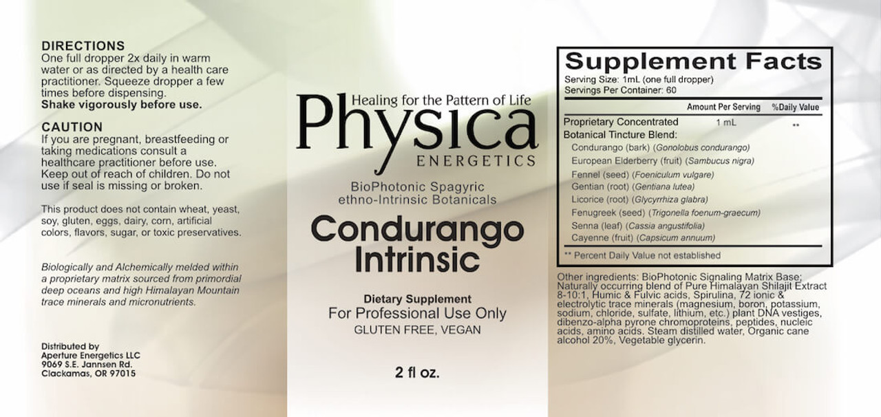 Condurango Intrinsic BioPhotonic by Physica Energetics 2 oz. (60 ml)