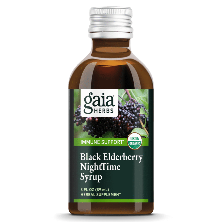 Black Elderberry Night Time Syrup by Gaia Herbs 3 oz
