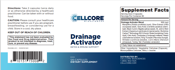Drainage Activator by CellCore Biosciences 120 capsules