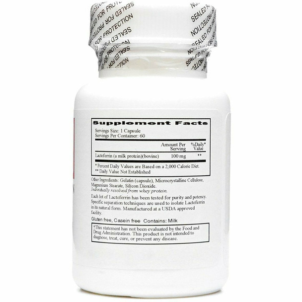 Lactoferrin 100 mg 60 caps by Ecological Formulas - Clinical Nutrition ...