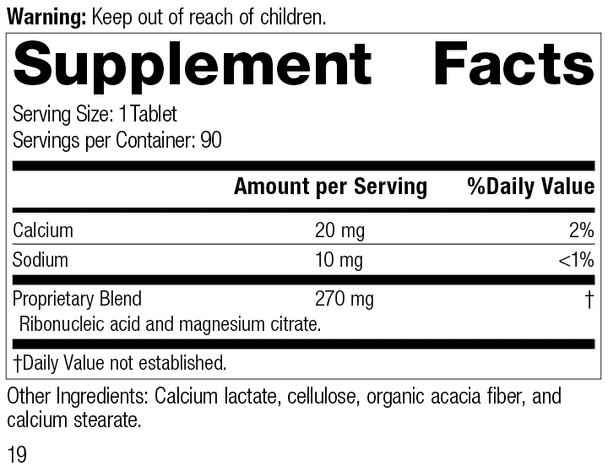 Ribonucleic Acid (RNA) 7230 by Standard Process 180 Tablets - Clinical ...