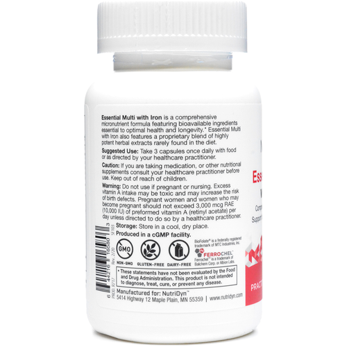 Essential Multi With Iron 90 caps by Nutri-Dyn - Clinical Nutrition Centers