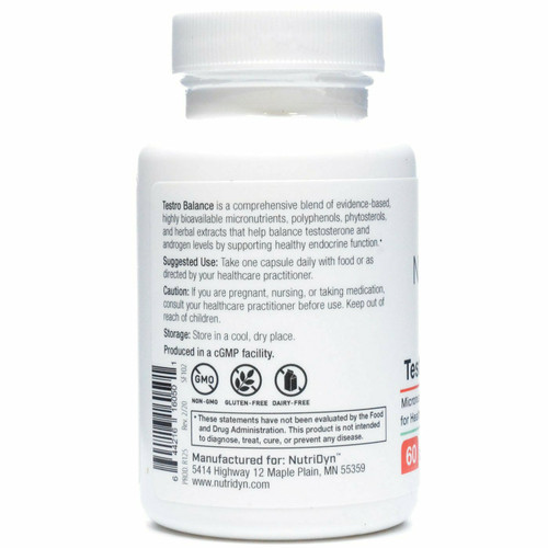 Testro Balance 60 capsules by Nutri-Dyn - Clinical Nutrition Centers