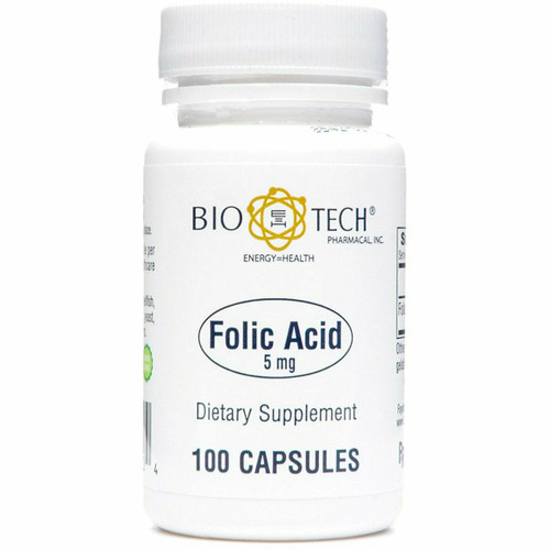 Folic Acid 5 mg 100 caps by Bio-Tech - Clinical Nutrition Centers