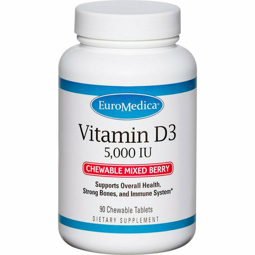 Vitamin D3 5,000 IU Mixed Berry 90 Chews by EuroMedica - Clinical ...