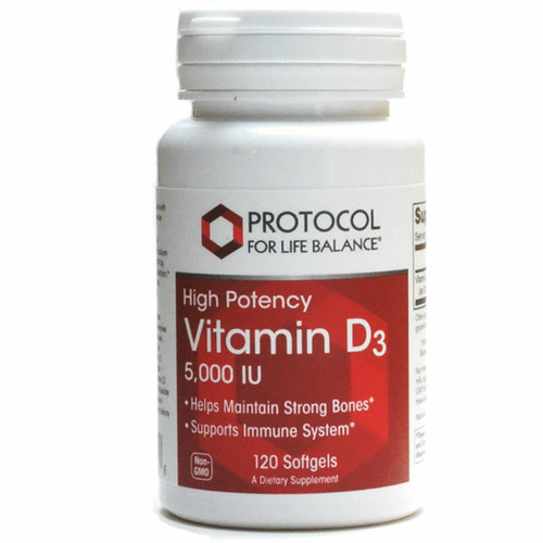 High Potency D3 5000 IU 120 gels by Protocol For Life Balance ...