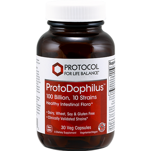 ProtoDophilus 100 Billion, 10 Strains 30 vcaps by Protocol For Life Balance - Clinical Nutrition ...