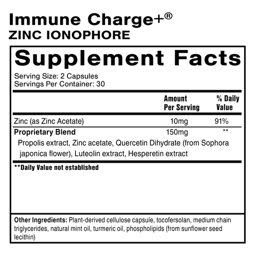 Immune Charge+® Zinc Ionophore 60 Capsules By Quick Silver From ...