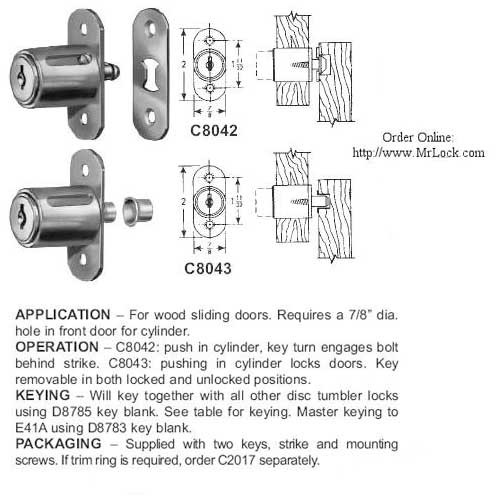 Compx National C8043 C415A 26D Showcase Lock, Keyed Alike C415A
