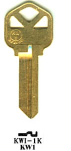 JMA KWI-1KE250 Key Blank for Kwikset KW1, 250pk Brass