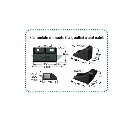 Compx D300DL-BLK Double Door Latch Kit, Black