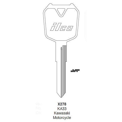 Ilco X278 Key blank, Kawasaki KA33