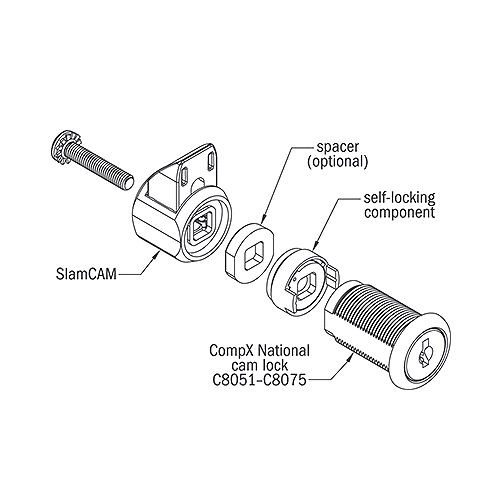 Compx National C7017 Self Locking Slam Cam Springlatch