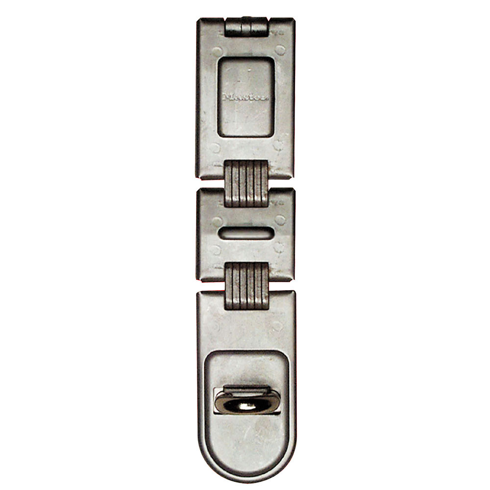 Master Lock 722DPF Hasp, 7-3/4" Long Hinged Zinc Plated Hardened Steel
