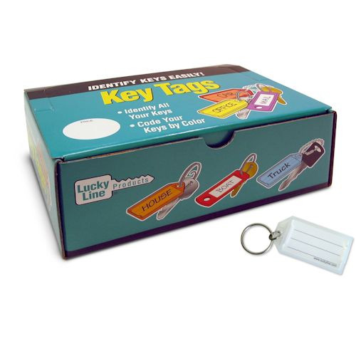 Lucky Line 60500-10 Clear Key Tag w/Split Ring 100/box