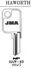 JMA HAW4D Key Blank for Haworth HK3