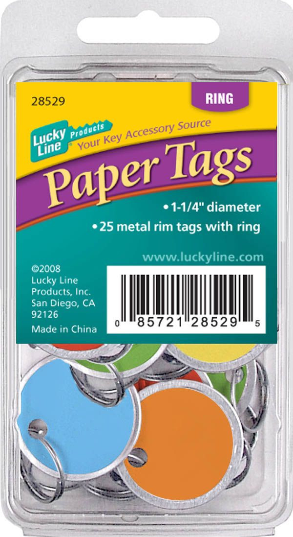Lucky Line 28529 Color Paper Tags, 25/pk Assorted Colors
