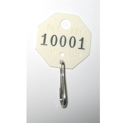 Lund 507 Key Tags, Octagonal White Fibre Numbered