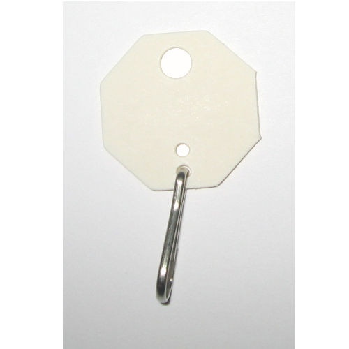 Lund 507 Key Tags, Octagonal White Fibre Unnumbered (100-Pack)