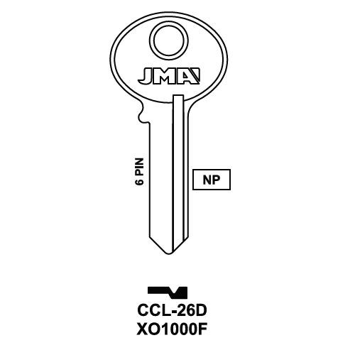 Key blank, JMA CCL29D for CCL SR1000T
