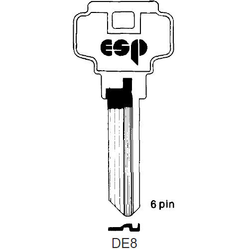 ESP SC4 Key Blank, 6 Pin Brass