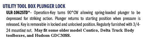 ESP/Hudson 1062STD/GDC2329 Push Locks, Truck Tool Box KA2 (Pair)