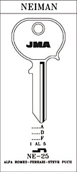 JMA NE-8 key blank for Neiman