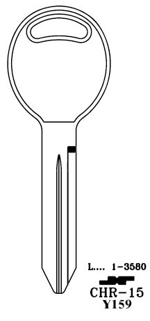 JMA CHR-15E Key Blank for Chrysler Y159
