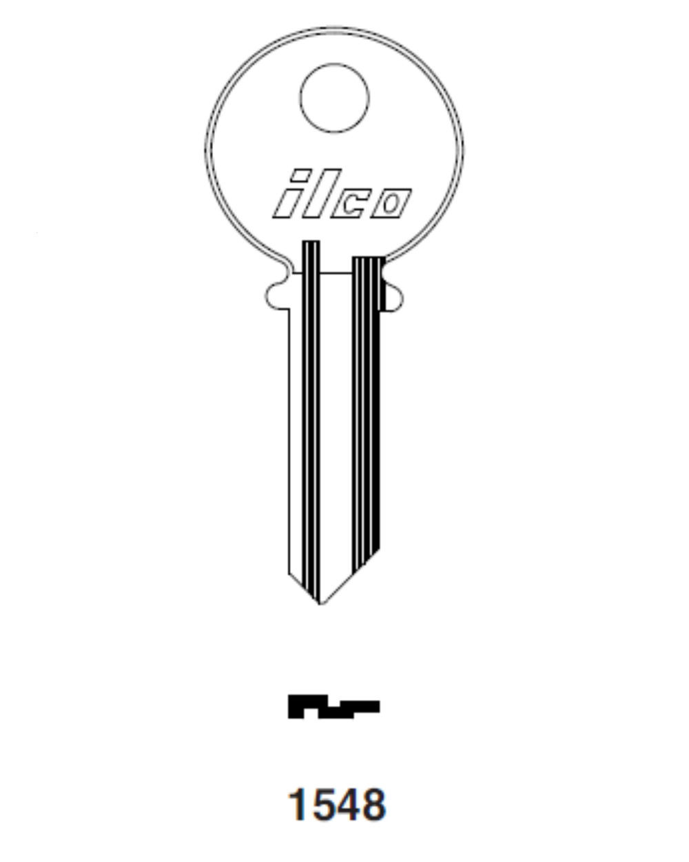 Ilco 1638 Key Blank, Medeco Biaxial G3 Systems 5-Pin