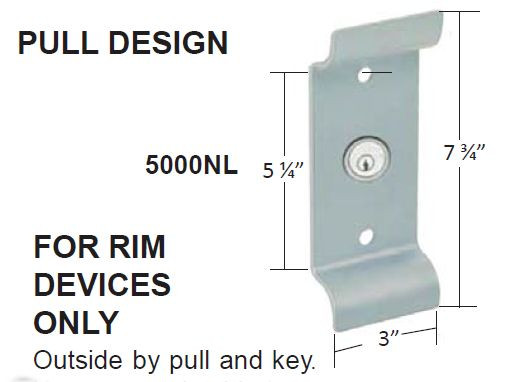 Cal-Royal 5000EO 36 AL Exit Device , Aluminum Finish