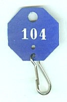 Lund 507-C Key Tags, Octagonal Blue Numbered