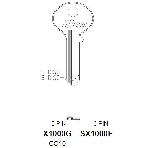 Ilco X1001KC Key Blank for CCL/Corbin
