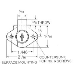 CCL 02066 7/8" US26D CAT30 (00164) Cabinet Lock, Satin Chrome Finish