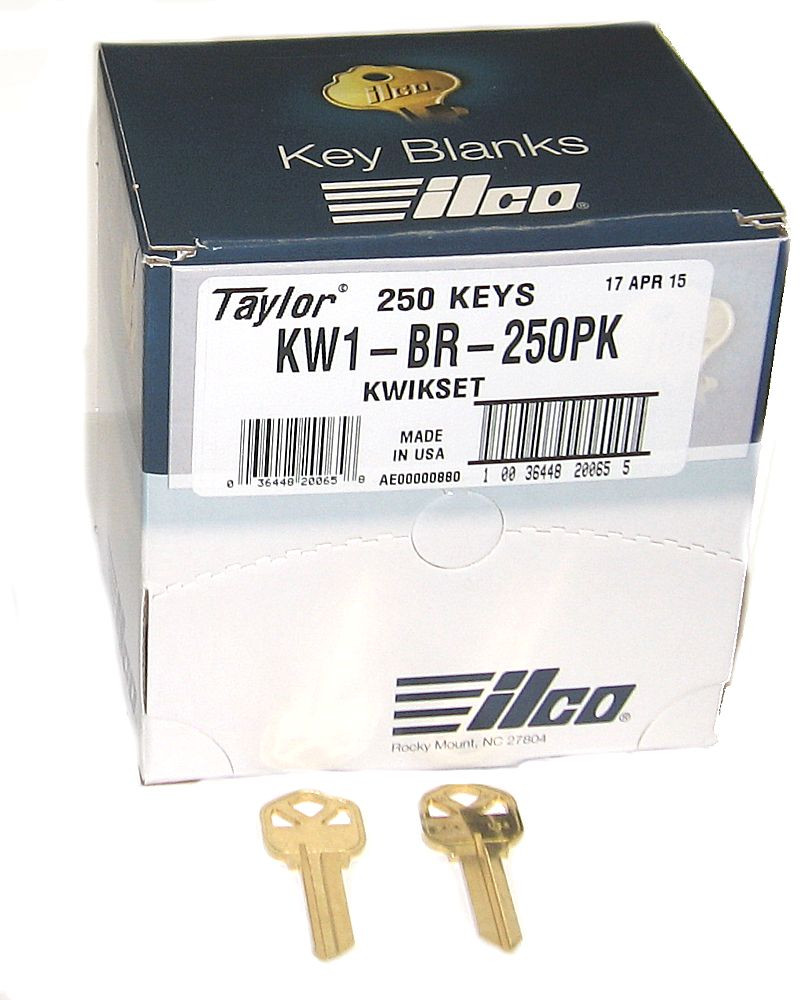 Ilco Taylor KW1-BR-250PK Brass Key blank, 250/Box