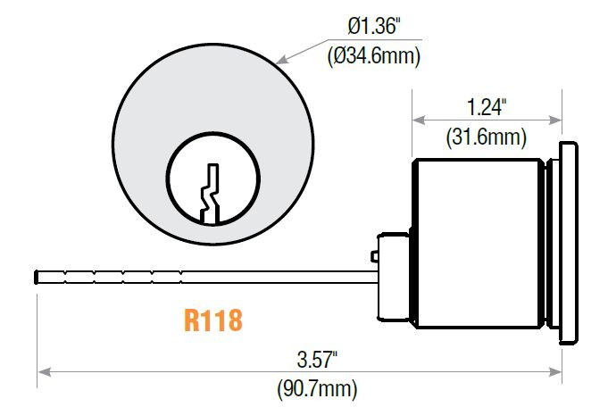GMS R118-SC 26D KD Rim Cylinder Schlage `C` 26D (KD -Sold Each)
