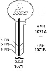 Ilco 1071M Key Blank for Wilson Bohannon