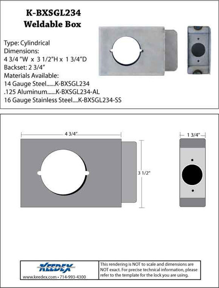 Keedex K-BXSIM Gate Box, Weldable F/Simplex 1000