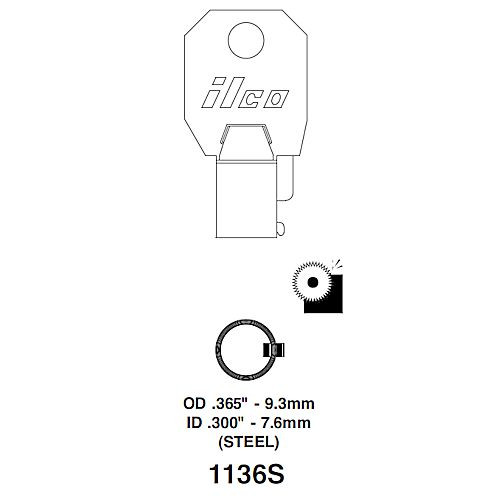 Ilco 1137B Key Blank, Tubular Brass Material