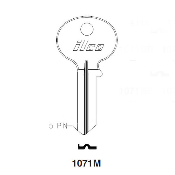 Ilco 1636 Key Blank for McGunn/Sun