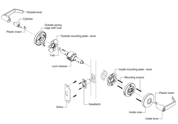 Allegion Schlage/Falcon 61-509 Emergency Key for B571, D271