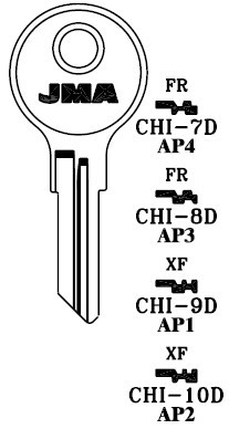 Ilco 103AM Key Blank for Chicago/Steelcase AP3