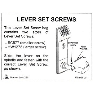 Alarm Lock S6184 Lever Retaining Screws for DL3500 Series