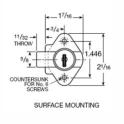CCL 02067 7/8 US4 KA CAT30 Cabinet lock (00173), Keyed Alike CAT30